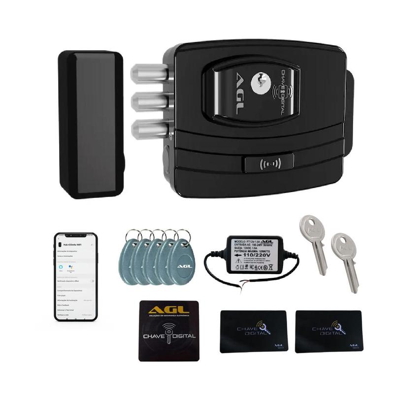FECHADURA ELETRONICA AGL ULTRA MAGIC CARD + 4 tags - Fechadura Digital ...