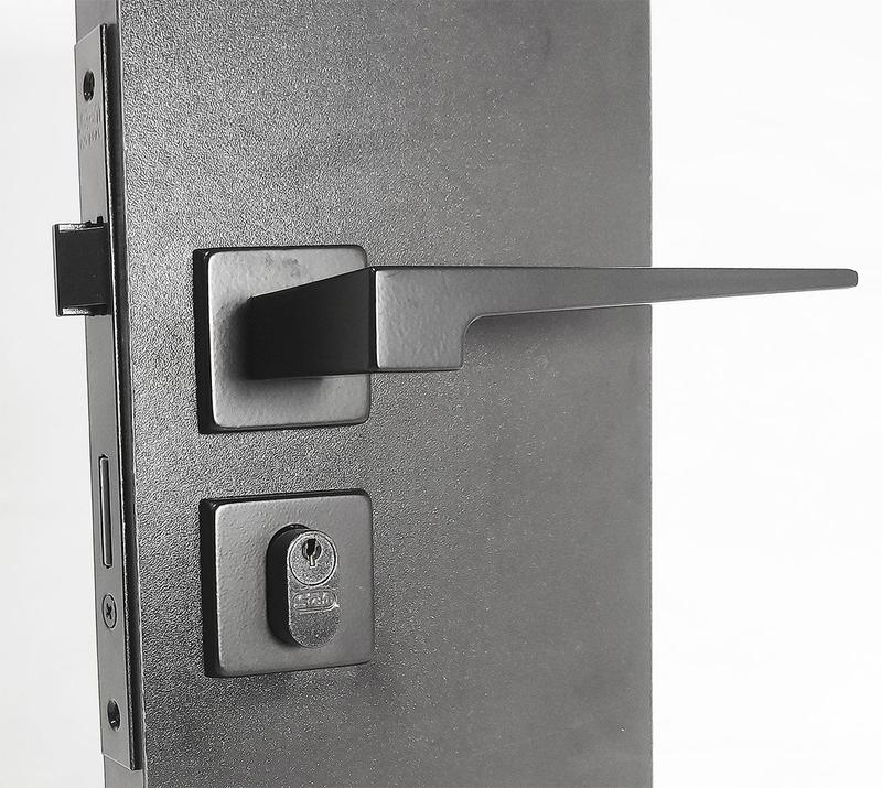 Fechadura Porta Externa/Interna 3200 Classic Quadrada Preta - Tidra ...