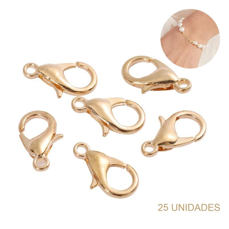Fecho Lagosta Para Bijouteria Pulseira 12mm Metal 25 Peças - Levolpe ...
