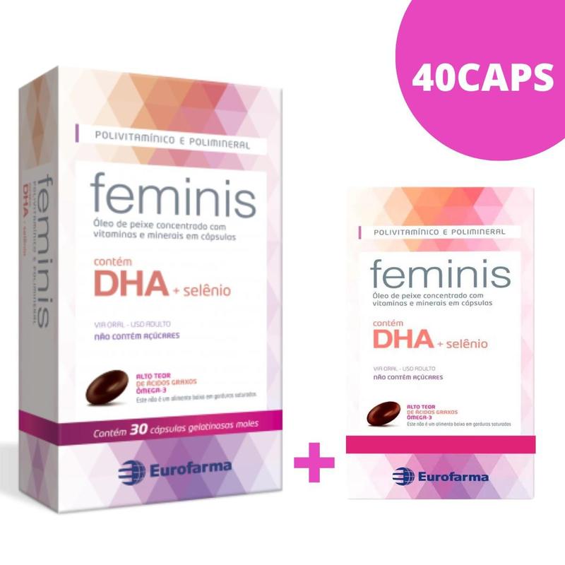 Feminis Suplemento Alimentar Ômega 3 Dha Vitaminas C/40 Cps - EUROFARMA ...