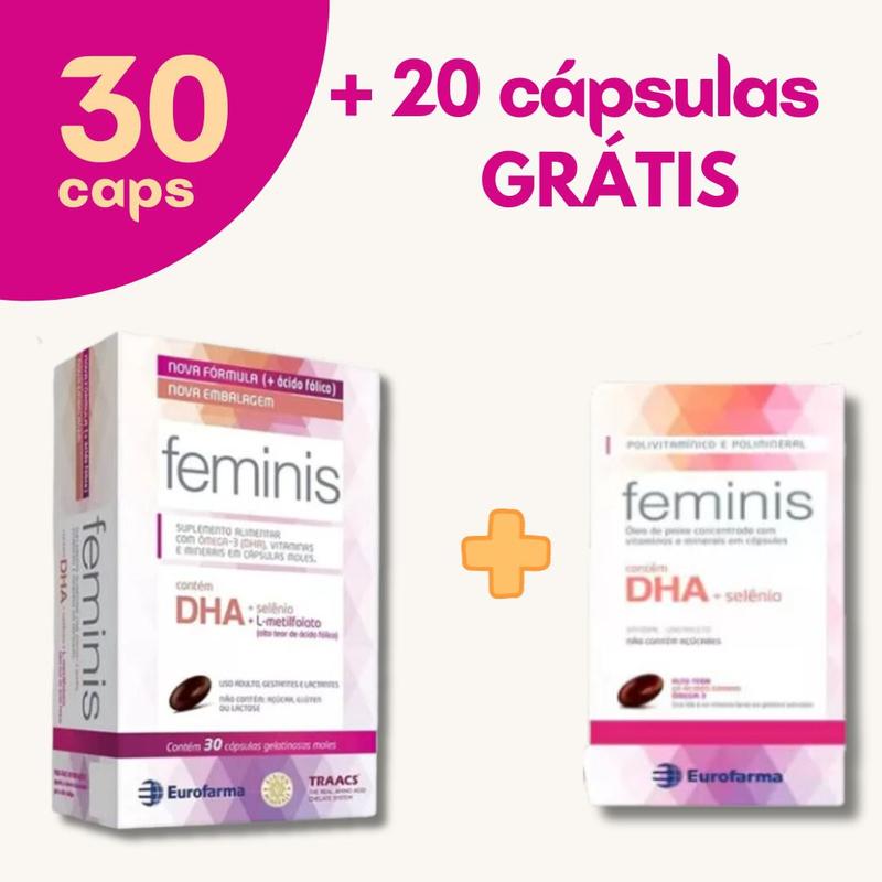 Feminis Suplemento Alimentar Ômega 3 Dha Vitaminas C/50 Cps - EUROFARMA ...