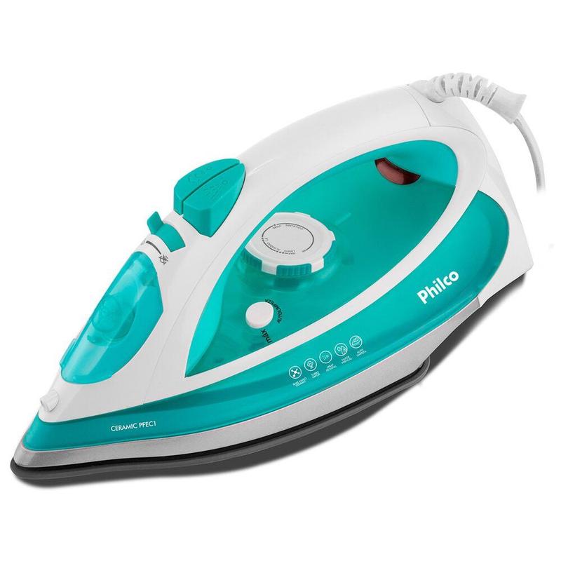 Ferro a Vapor Philco Ceramic Base em Cerâmica Ultradeslizante Verde ...