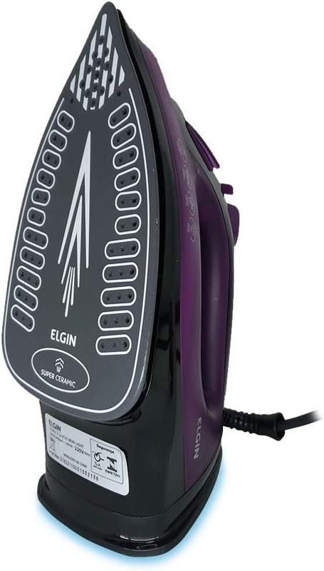 Ferro De Passar Roupas Seco E Vapor Antiaderente De Cerâmica Cor Preto ...