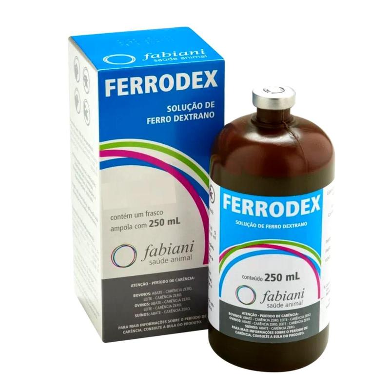 Ferrodex 250mL Solução Ferro Anemia Bovinos Bezerros Suínos - Fabiani ...