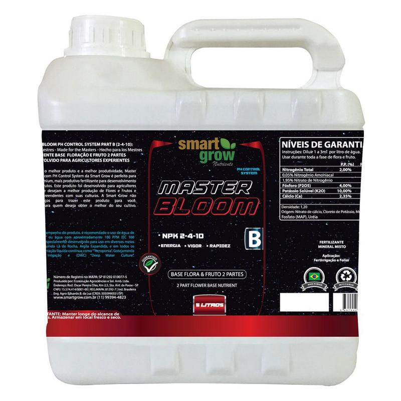 Fertilizante Smart Grow - Master Bloom B - 5L - Fertilizante para ...