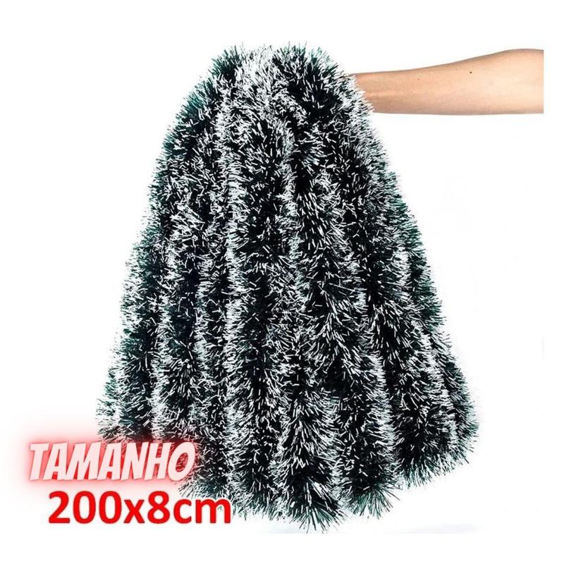 Festão De Natal Nevado Decoração Árvore de Natal Verde 2m X 8cm - RIO ...