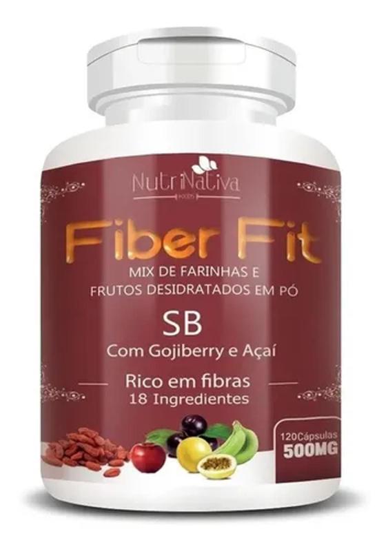 Fiber Fit Com Gojiberry E Açaí, Rico Em Fibra 120 Cápsulas - FLORA ...
