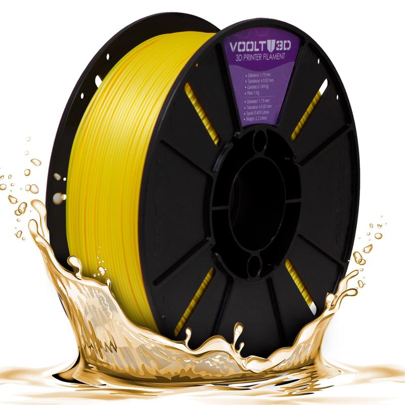 Filamento PLA Amarelo V-Silk Premium 1Kg - Voolt3D Oficial - Filamentos ...