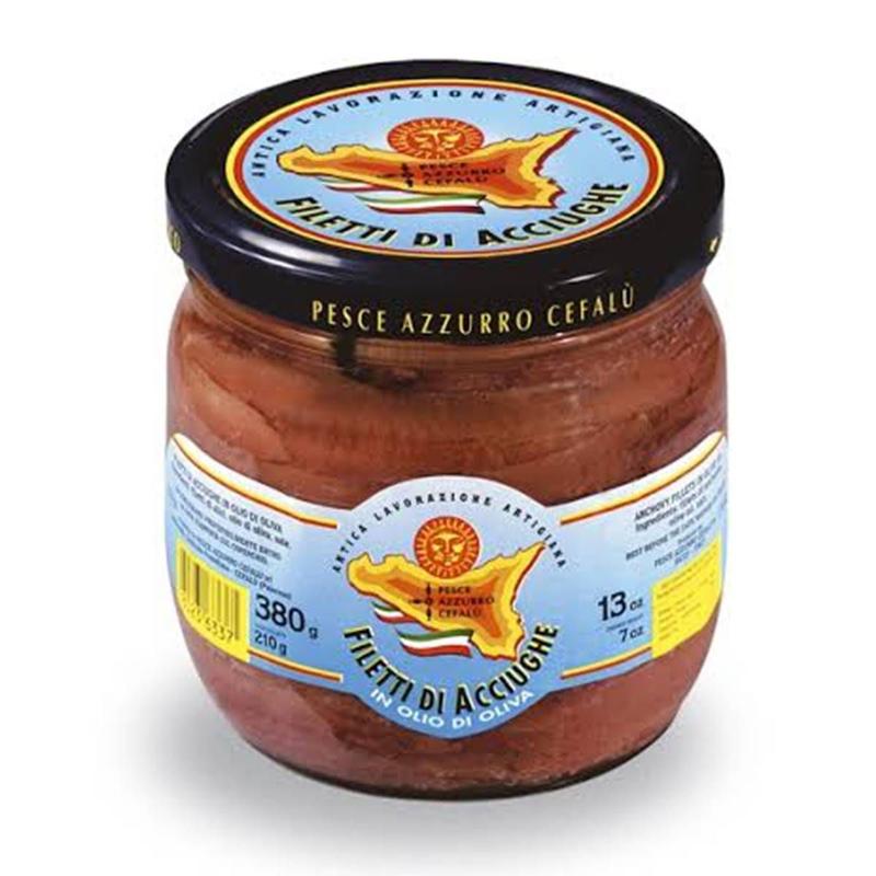 Filé de anchova aliche Italiano em azeite Cefalu 380g - Anchova ...