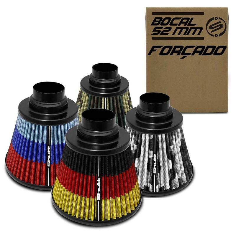 Filtro De Ar Esportivo Fluxo Forçado 52Mm Cônico Lavável Especial Shutt ...