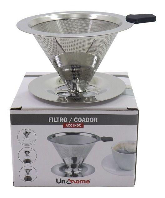 Filtro De Café Pequeno Reutilizável Em Aço Inox Sem Papel - Uny Gift ...