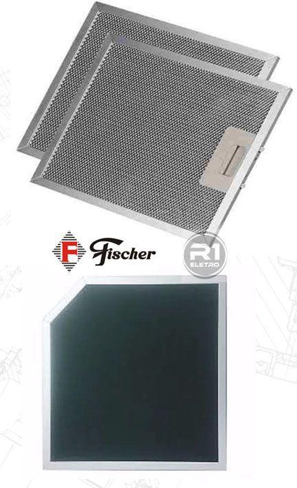 Filtro de Carvão Ativado + Tela Filtrante p/ Coifa Fischer Talent 90 ...