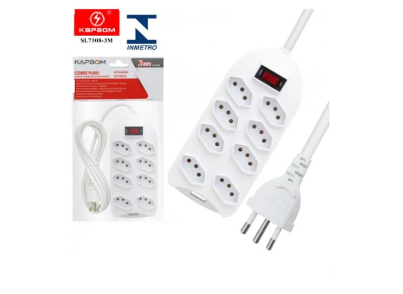 Filtro de linha 8 tomadas 3m sl7508 - Kapbom - Filtro de Linha - Magazine Luiza