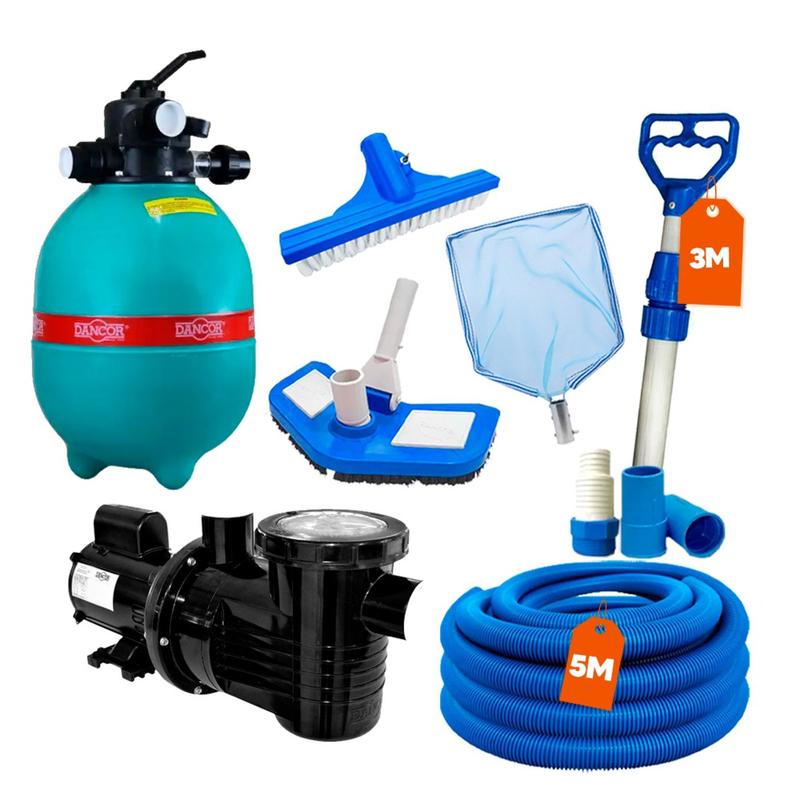 Filtro Moto Bomba Piscina Kit Limpeza Completo - dancor - Filtro para Piscina - Magazine Luiza