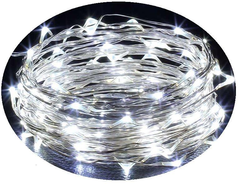 Fio De Fada 50 Leds Decoração Cordão Varal De Luz Pilha 5m - Global ...