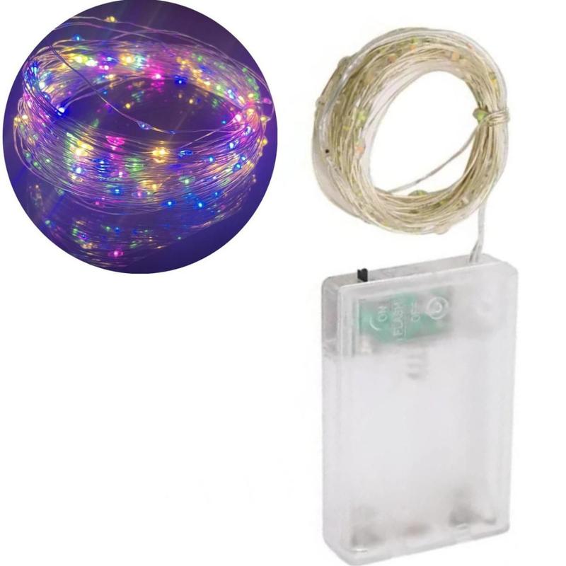 Fio de Fada Led A Pilha Luz Pisca Pisca Cordão 5 Metros 50 Leds Para ...
