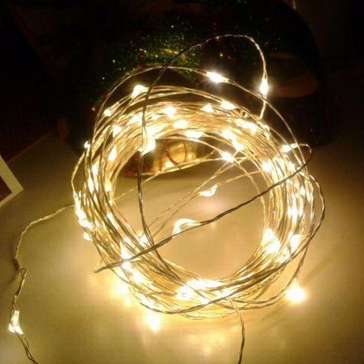 Fio De Led 5 Metros Arame 50 Leds Decoração Natal Pilha Prova Agua ...