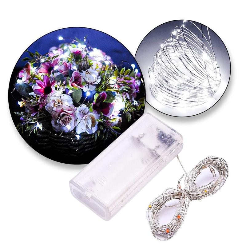 Fio De Led A Pilha Luz Quente 3 Metros Branco Cordao Fada - Hxt - Fio ...