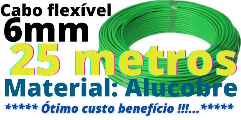 Fio e Cabo Flexível 6mm com25 Metros Marca: ATN fios e cabos - Cabo ...