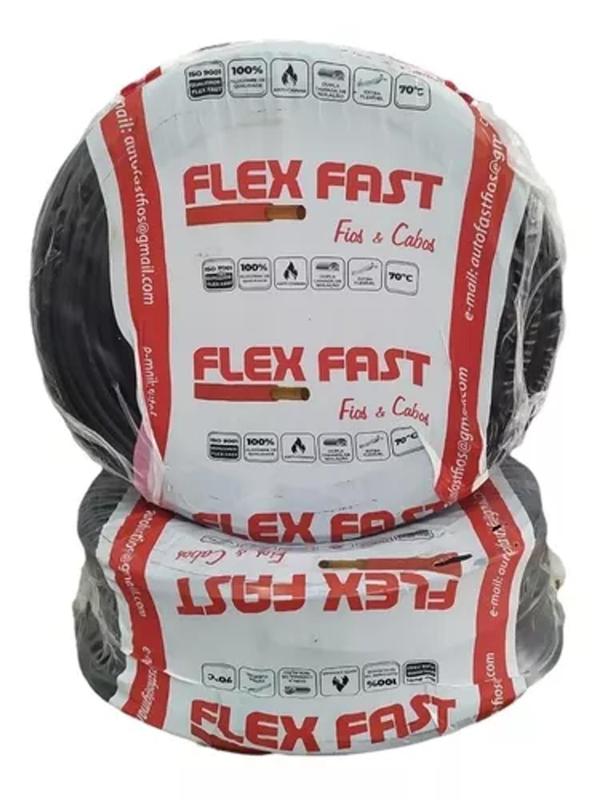 Fio Elétrico Cabo Flexível 1,5mm PRETO Rolo 50 Metros 750v - FLEX FAST ...
