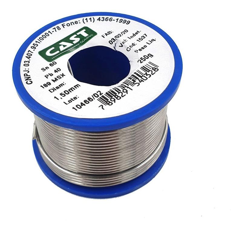 Fio Estanho De Solda 1,5mm 60x40 250gr Com Fluxo Cast - Peças para ...