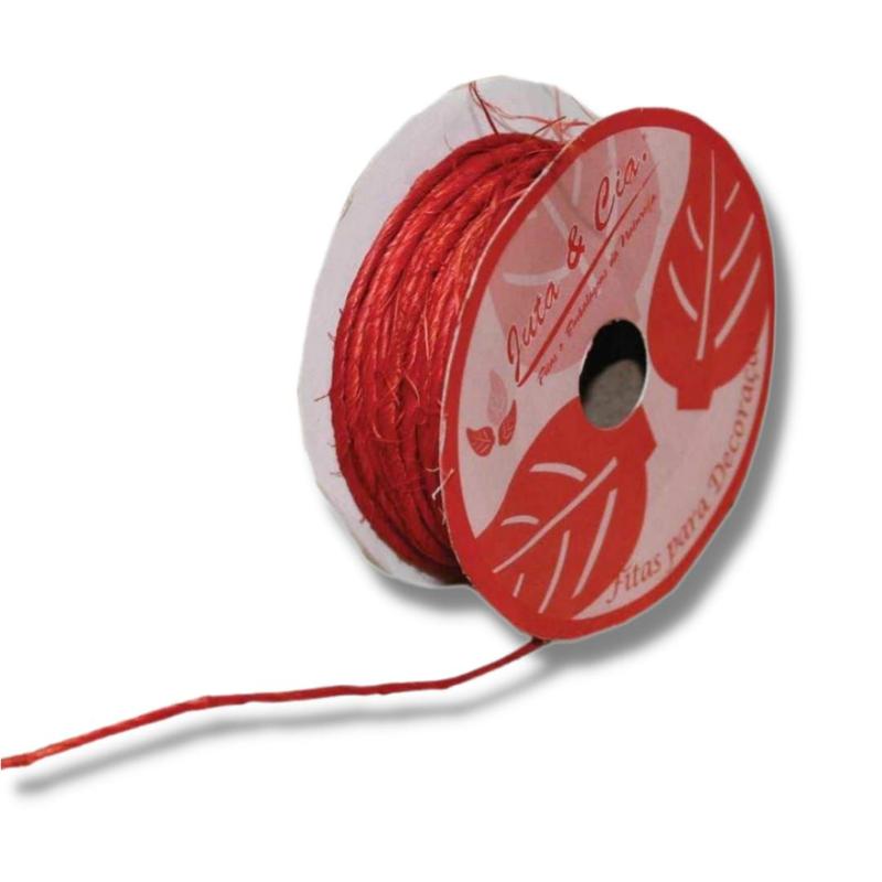 Fio Sisal simples Vermelho 10m un - jutaecia - Corda de Sisal ...