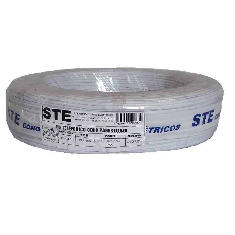 Fio Telefone 2 Par Cci Ste Branco 200m Pr 799 - STEEL CABLE - Ramais ...