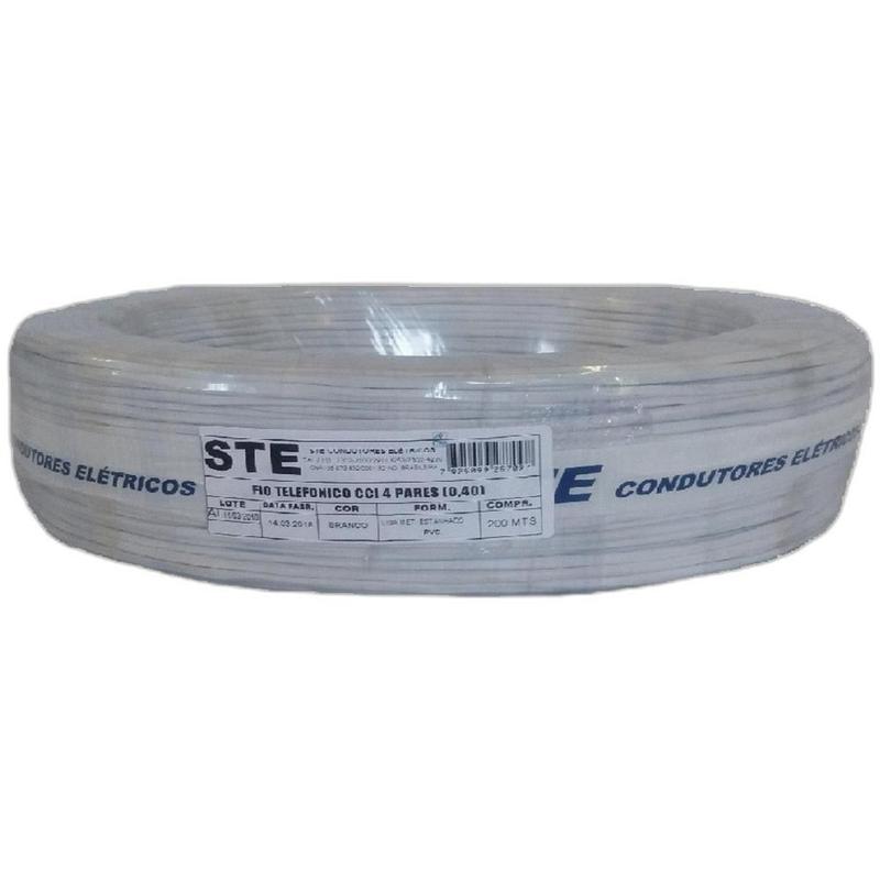 Fio Telefone 4 Pares Cci Ste Branco 200m Pr 801 - STEEL CABLE - Ramais ...