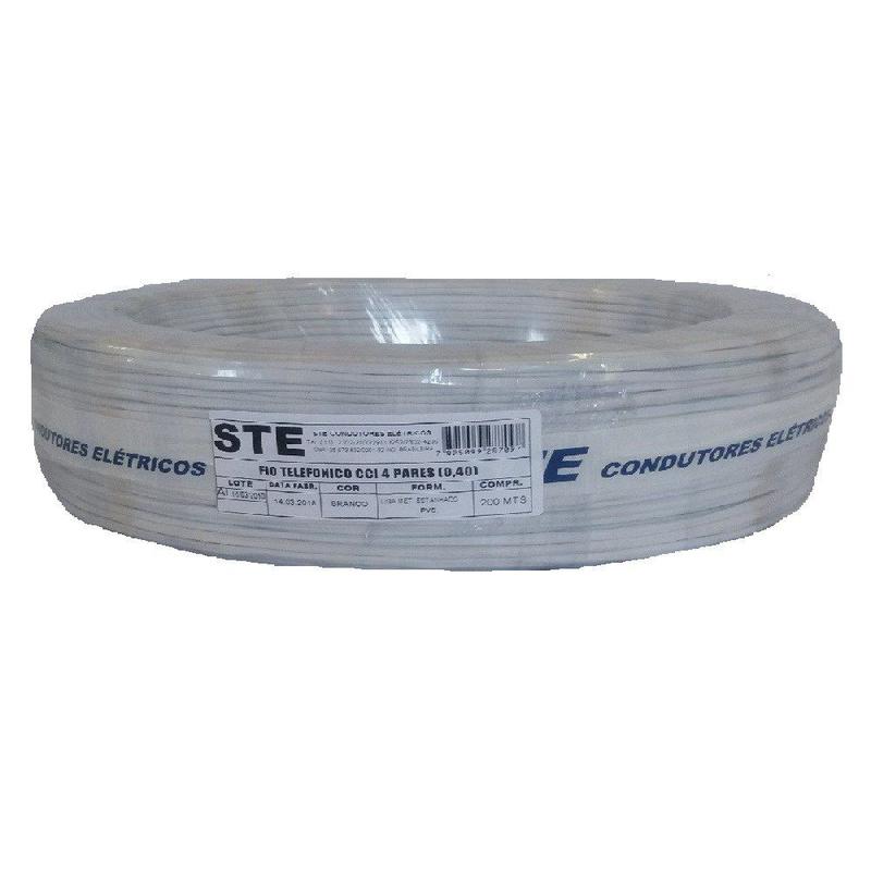 Fio Telefone 4 Pares Cci Ste Branco 200m Pr 801 - STEEL CABLE - Ramais ...