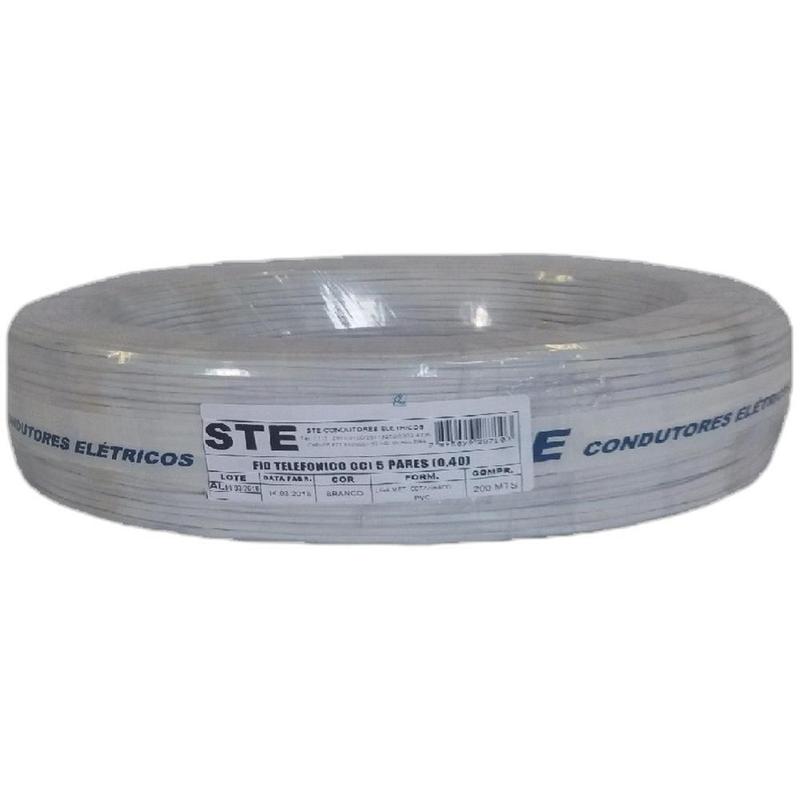 Fio Telefone 5 Pares Cci Ste Branco 200m Pr 802 - STEEL CABLE - Ramais ...