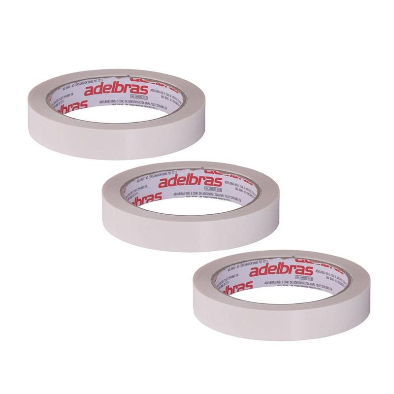 Fita Adesiva Fina Dupla Face Transparente 18x30 Kit 3 - Adelbras - Fita ...