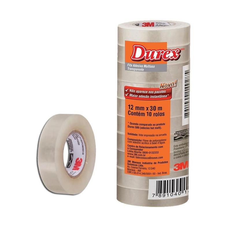 Fita Adesiva Fina Transparente 12X30 Kit 10 - Redomma - Fita Adesiva ...