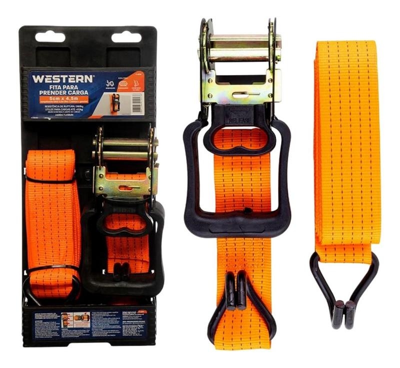 Fita Cinta Para Prender Carga 5cm X 4,5m 452kg 2 Peças - WESTERN ...