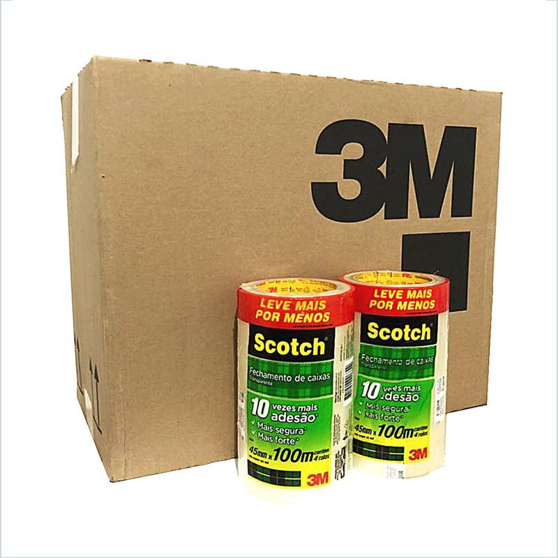Fita De Empacotamento Scotch 3m 45x100m Transparente 20 Rolos - 3M Scotch - Fita Adesiva e ...