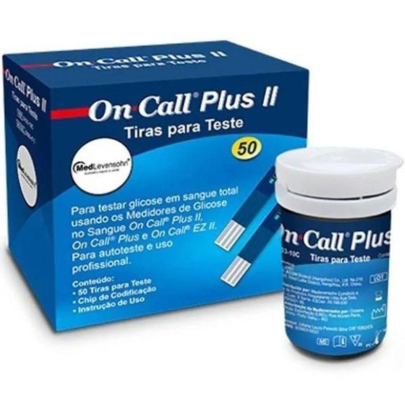 Fita de Glicemia - Caixa com 50 unidades - ON CALL PLUS II - Tiras para ...