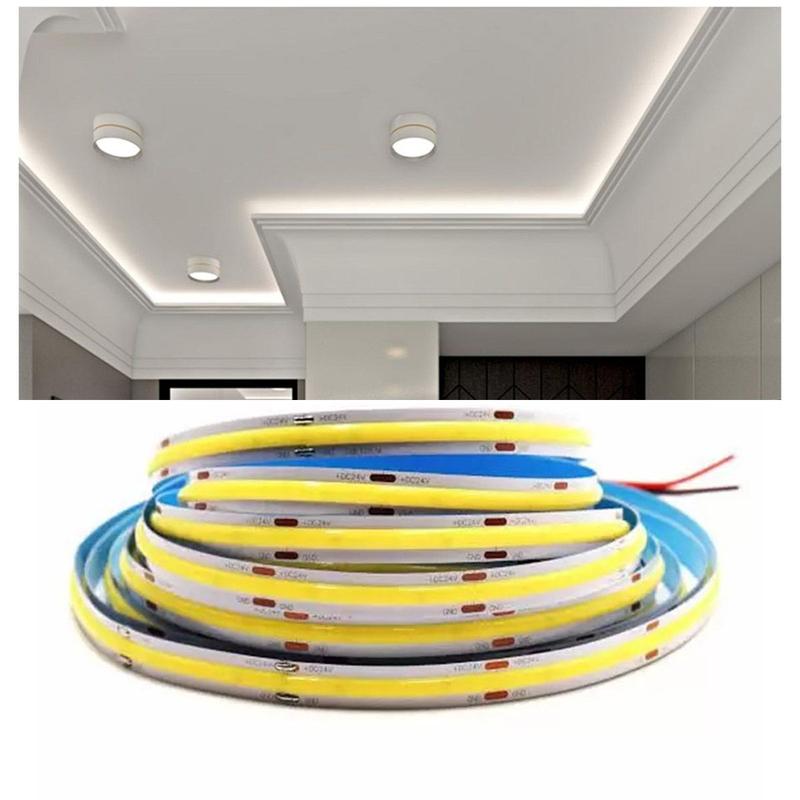 Fita de Led COB 6500K 12v Rolo 50 metros 10w Quarto Sala Decoraçao Teto ...