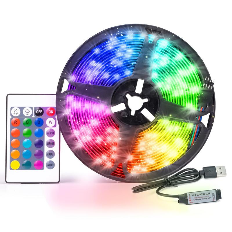 Fita De Led RGB Controle 5 Metros Sala TV Quarto Cozinha USB - Hxt ...