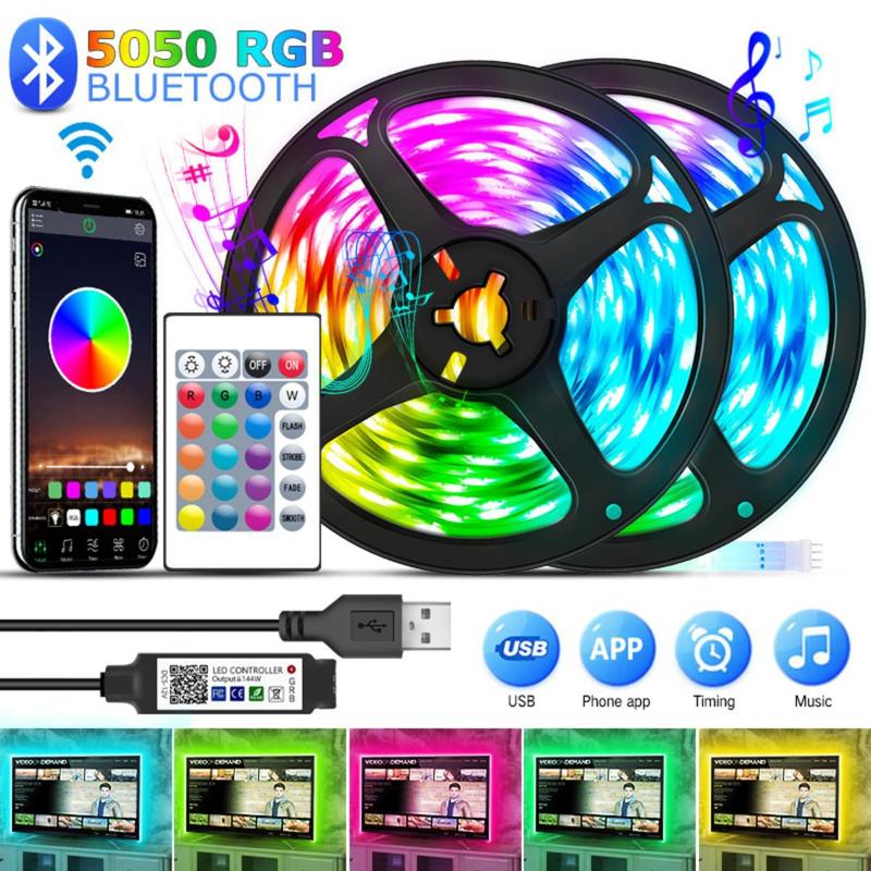 Fita De Led Smart Inteligente Wi-fi Rgb Colorida IR USB - Led RGB 5050 - Fita de LED inteligente ...