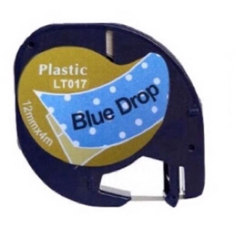 Fita Design Aplicável Dymo Letratag Azul Bolinha Branca 12Mm - Dcx ...