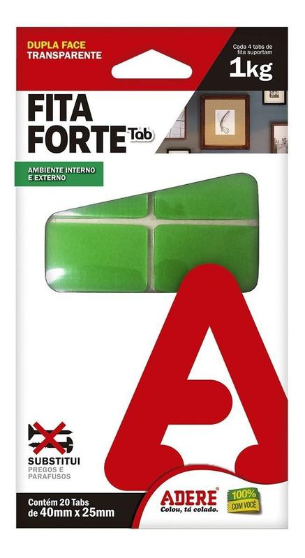 Fita Dupla Face Extra Forte Tabs - Fixa Quadros E Espelhos - Adere ...
