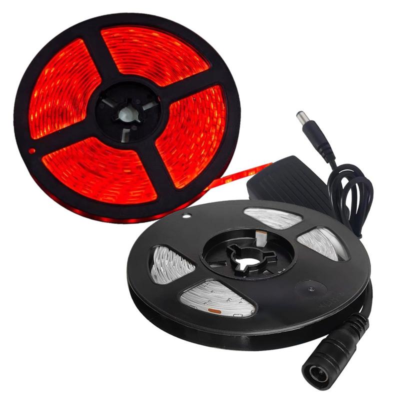 Fita Led 2835 Vermelho 5 Metros Fonte E Conector - CTB - Fita de LED ...