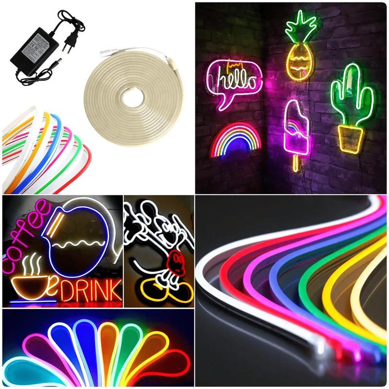 Fita Led 5M Neon Alto Brilho Flexível 12v + Fonte Bivolt - TOP NATAL ...