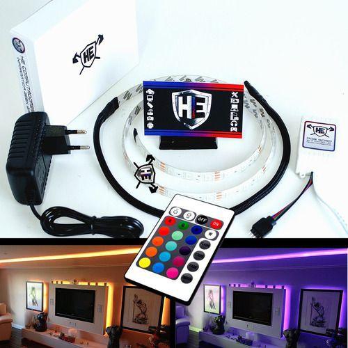 Fita Led Rgb 5050 12v Luminária 1m para Sanca, Tv, Mesa Com Controle ...