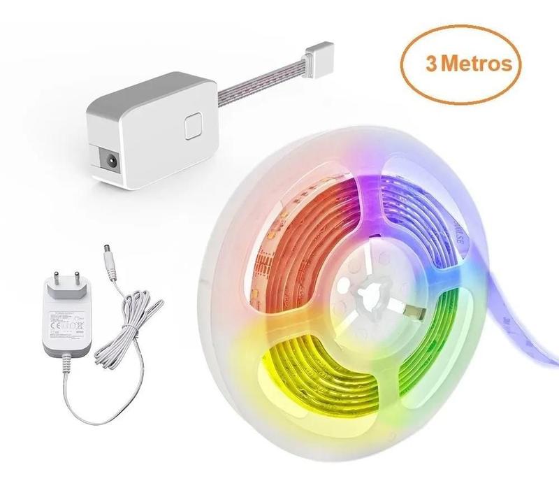 Fita Led Smart Wi-fi Inteligente Rgb Colorida Alexa 3m Agl - Fita de ...