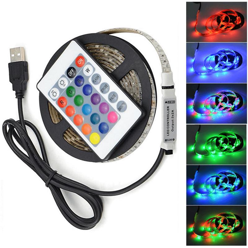 Fita LED USB Decoração TV Monitor LED 5050 IP20/IP65 Colorido RGB ...