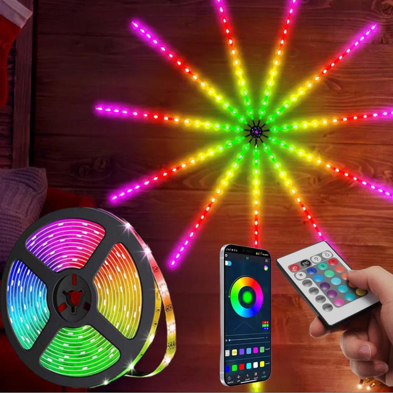 Fita Tira Luz LED Fogos De Artifício Controle APP Bluetooth Inteligente ...
