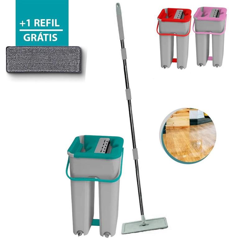 Flat Mop Multiuso Wash Slim Vertical Lava Seca refil extra - NM - Mop ...