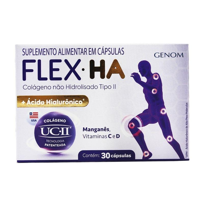 Flex HA Colágeno Não Hidrolisado Tipo II com 30 Cápsulas - Genom - Colágeno - Magazine Luiza