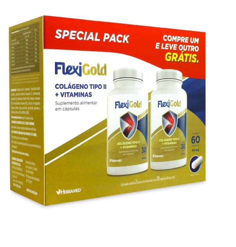 Flexigold Colágeno Tipo2 40Mg 30+30Caps - Herbamed - Colágeno ...