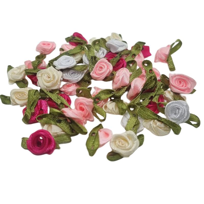 Flor rococó com folha aplique com 50 unidades sortidas - Comercial ...